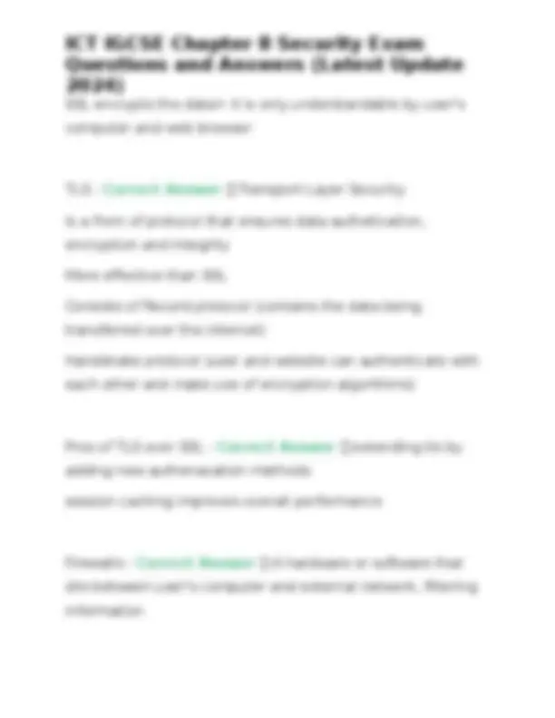 ICT IGCSE Chapter 8 Security Exam Questions and Answers (Latest Update ...