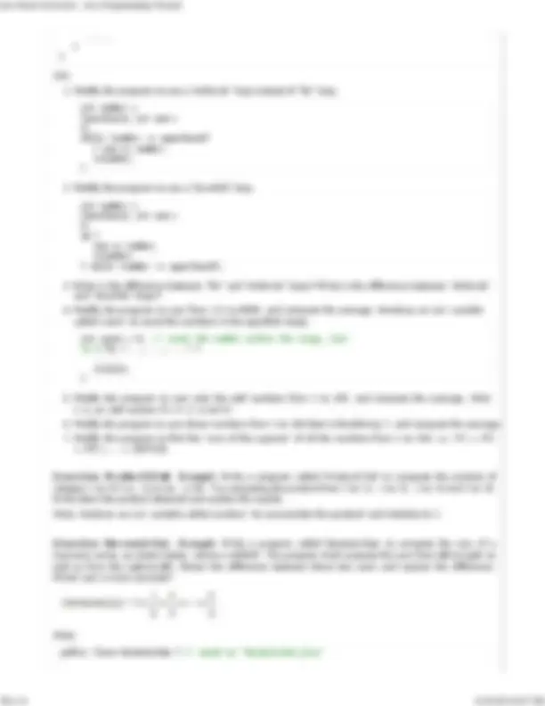 Java Programming Tutorial Exercises on Java Basics | Exams Javascript programming | Docsity