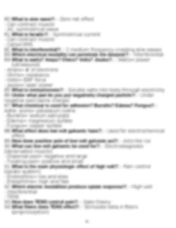 Physiotherapy Questions with Answers | Exams Physiotherapy | Docsity