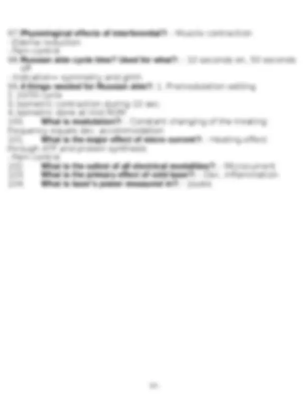 Physiotherapy Questions with Answers | Exams Physiotherapy | Docsity