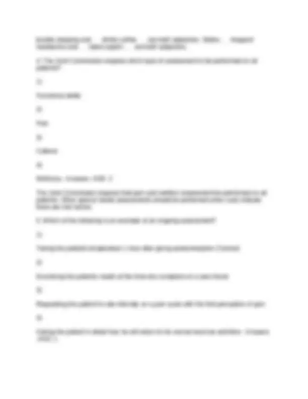PCC EXAM PRACTICE QUESTIONS AND ANSWERS | Exams Nursing | Docsity