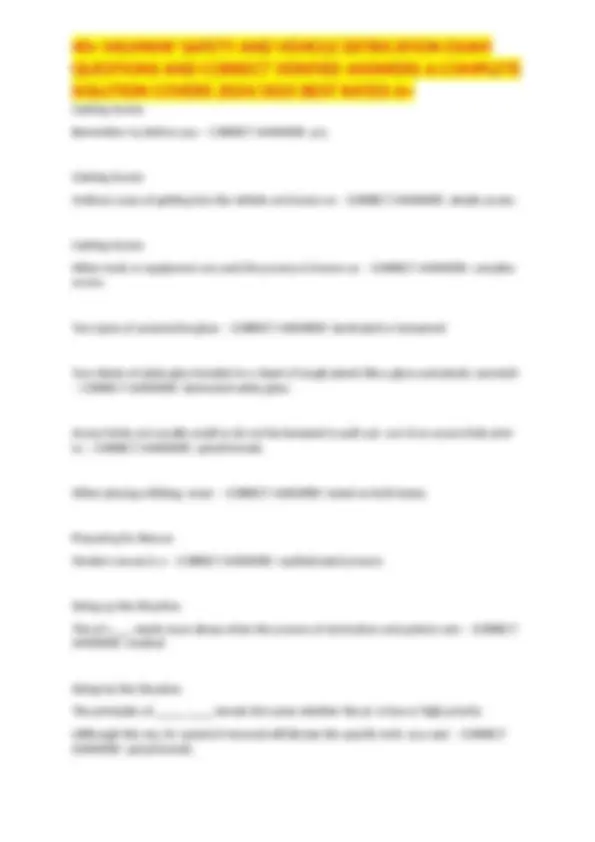 40+ HIGHWAY SAFETY AND VEHICLE EXTRICATION EXAM QUESTIONS AND CORRECT ...