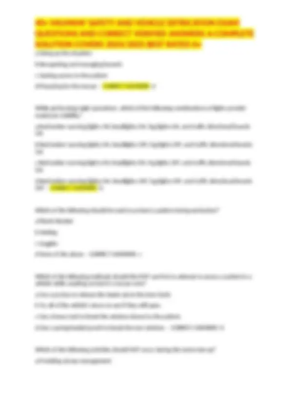 40+ HIGHWAY SAFETY AND VEHICLE EXTRICATION EXAM QUESTIONS AND CORRECT ...
