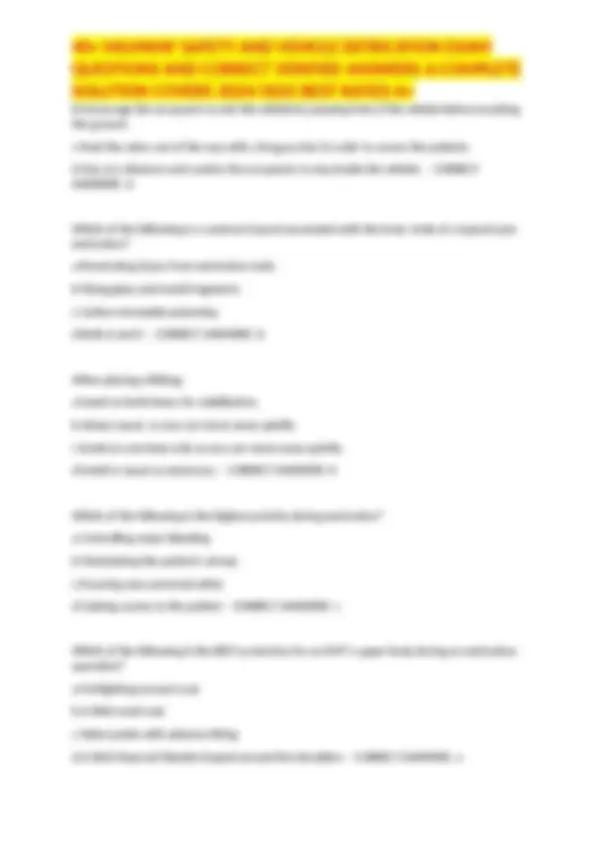 40+ HIGHWAY SAFETY AND VEHICLE EXTRICATION EXAM QUESTIONS AND CORRECT ...