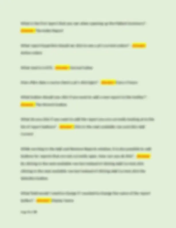 Epic EHR Activity Tabs and Patient Management | Exams Nursing | Docsity
