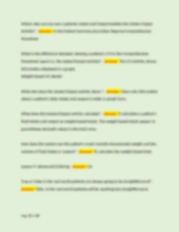 Epic EHR Activity Tabs and Patient Management | Exams Nursing | Docsity