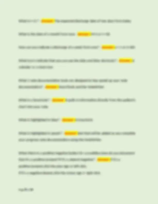 Epic EHR Activity Tabs and Patient Management | Exams Nursing | Docsity