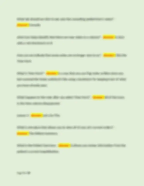 Epic EHR Activity Tabs and Patient Management | Exams Nursing | Docsity