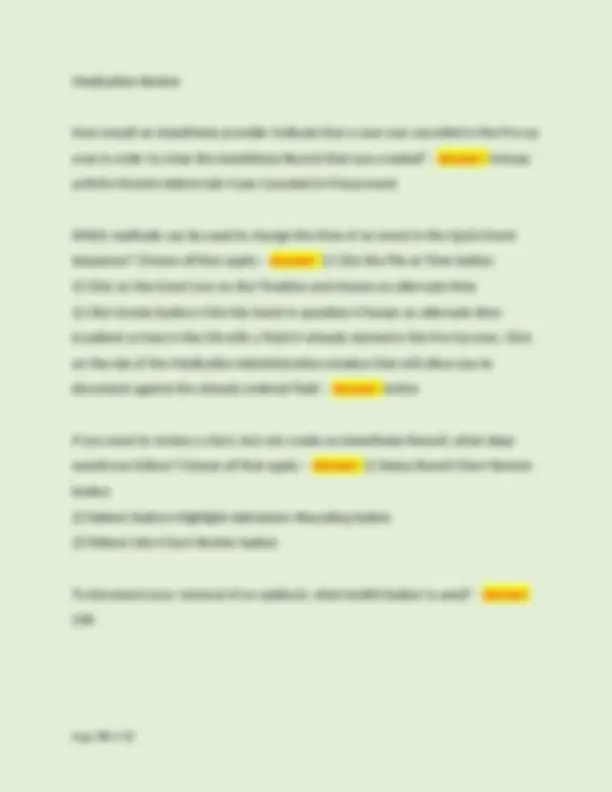 Anesthesia Documentation in Epic | Exams Nursing | Docsity