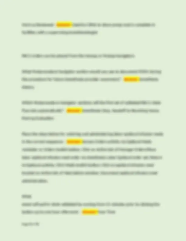 Anesthesia Documentation in Epic | Exams Nursing | Docsity