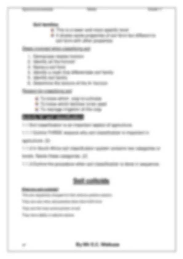 Grade 11 Agricultural sciences | Study notes Earth science | Docsity