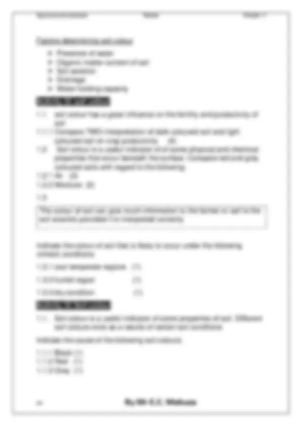 Grade 11 Agricultural sciences | Study notes Earth science | Docsity