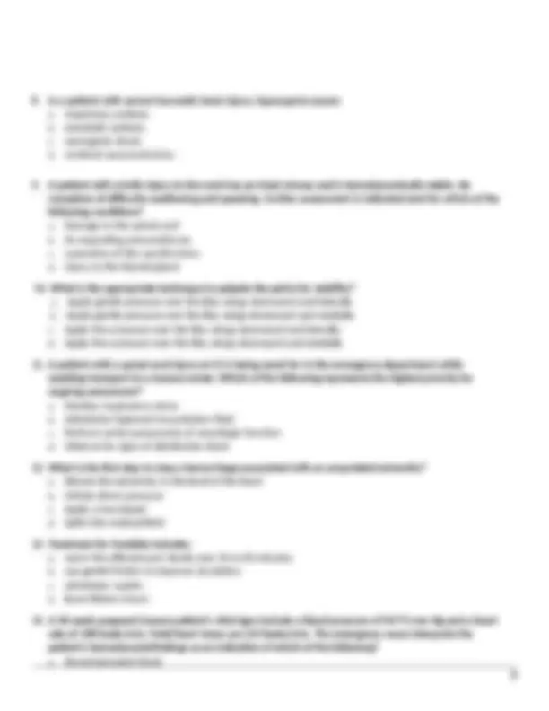 TNCC 7th Edition: Practice Test | Exams Nursing | Docsity