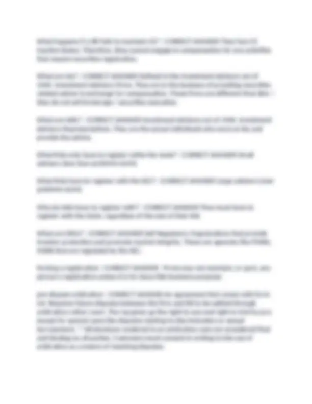 SIE Exam Lesson 13 FINRA Registration 51 Questions with Answers | Exams ...