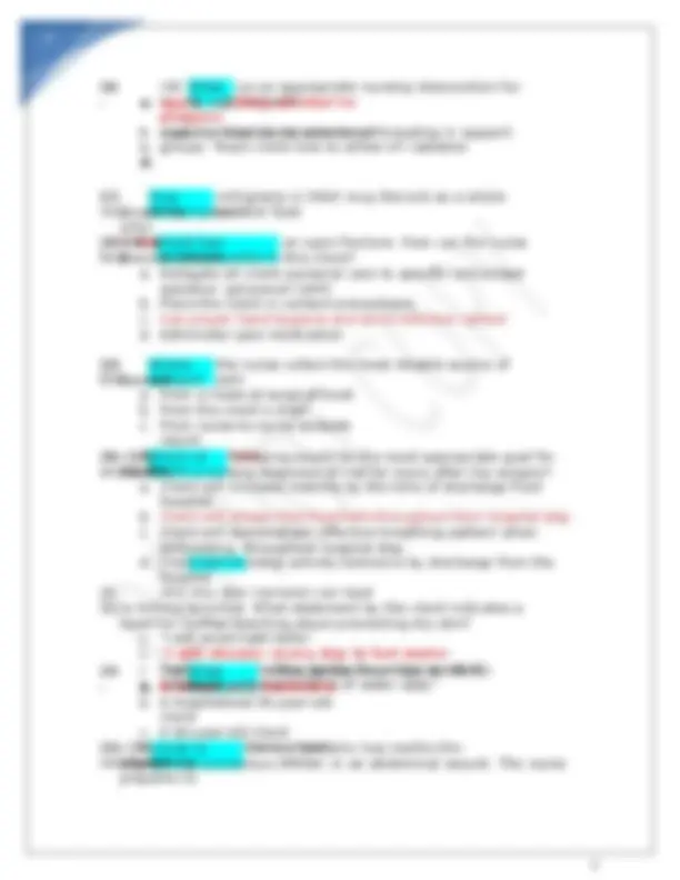 Skin Turgor and Nursing Assessments | Exams Nursing | Docsity