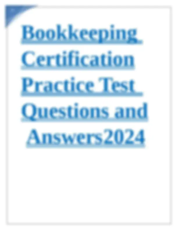 Bookkeeping Certification Practice Test Questions and Answers 2024 ...