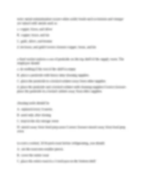 Premier Food Safety Sample Test 1 Questions and Answers | Exams Food ...