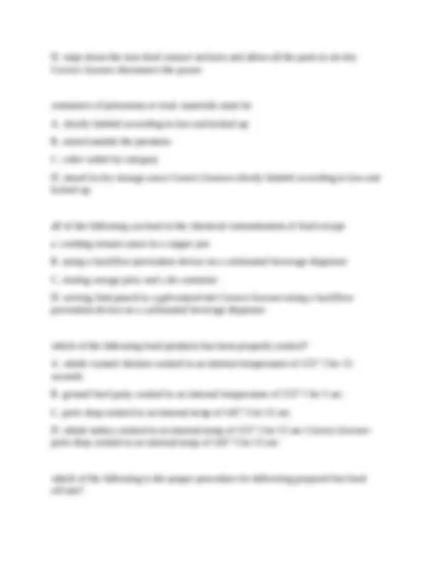 Premier Food Safety Sample Test 1 Questions and Answers | Exams Food ...