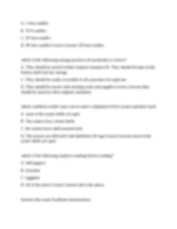 Premier Food Safety Sample Test 1 Questions and Answers | Exams Food ...