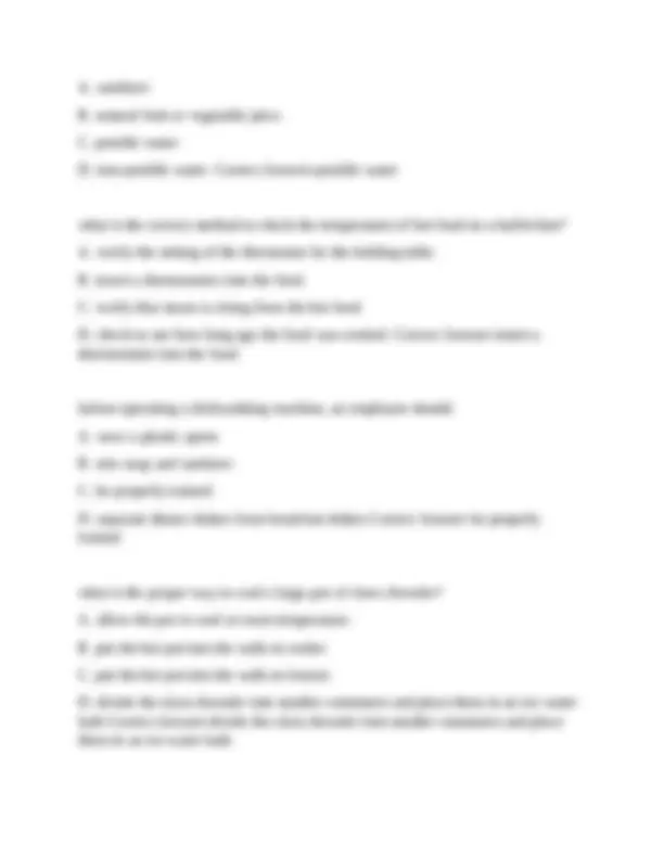 Premier Food Safety Sample Test 1 Questions and Answers | Exams Food ...