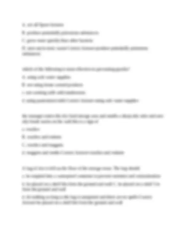 Premier Food Safety Sample Test 1 Questions and Answers | Exams Food ...