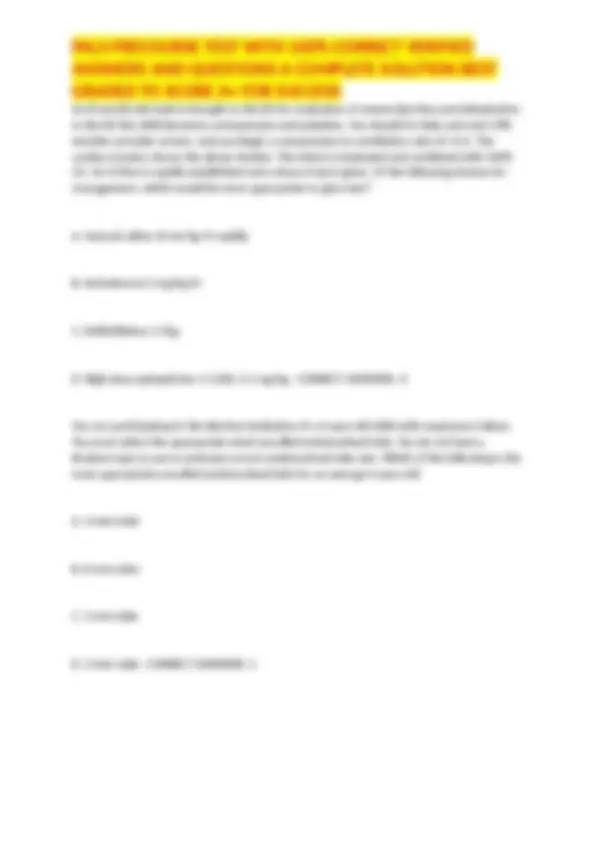 PALS Precourse Test with 100% Correct Verified Answers and Questions ...