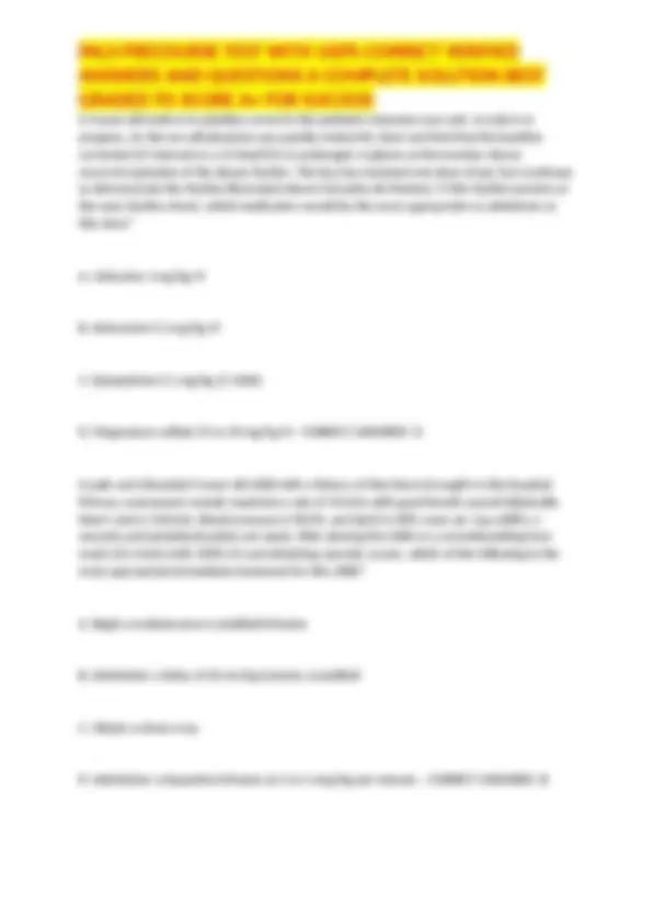 PALS Precourse Test with 100% Correct Verified Answers and Questions ...