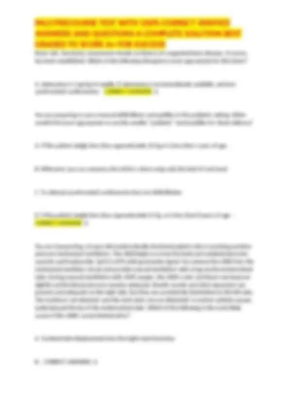 PALS Precourse Test with 100% Correct Verified Answers and Questions ...