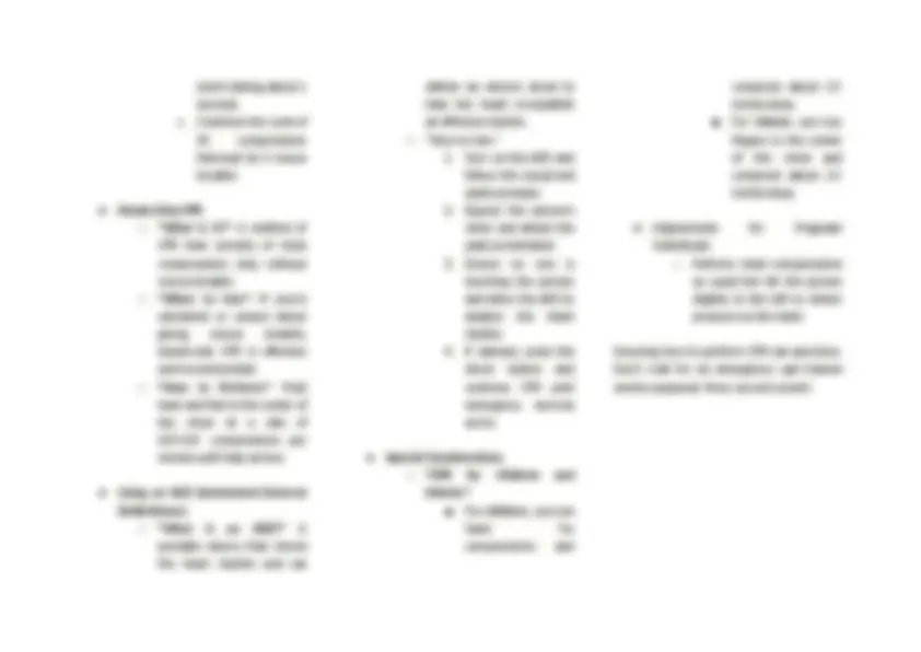 Cardio Respiratory Resuscitation | Summaries Nursing | Docsity