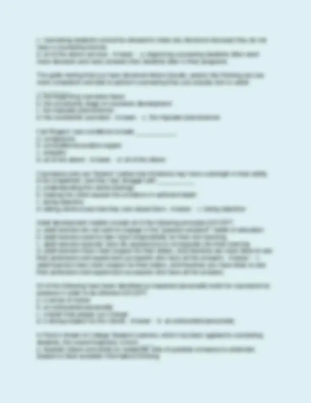 CPCE EXAM QUESTIONS AND ANSWERS | Exams Social Sciences | Docsity