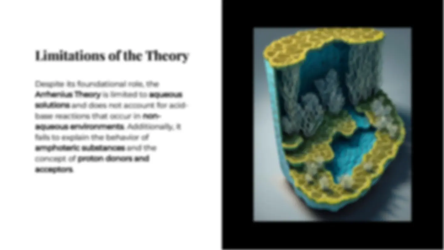 Evaluating the Arrhenius Acid-Base Theory | Slides Chemistry | Docsity