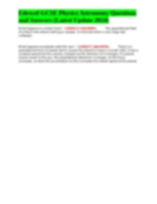 Edexcel GCSE Physics Astronomy Questions and Answers (Latest Update ...