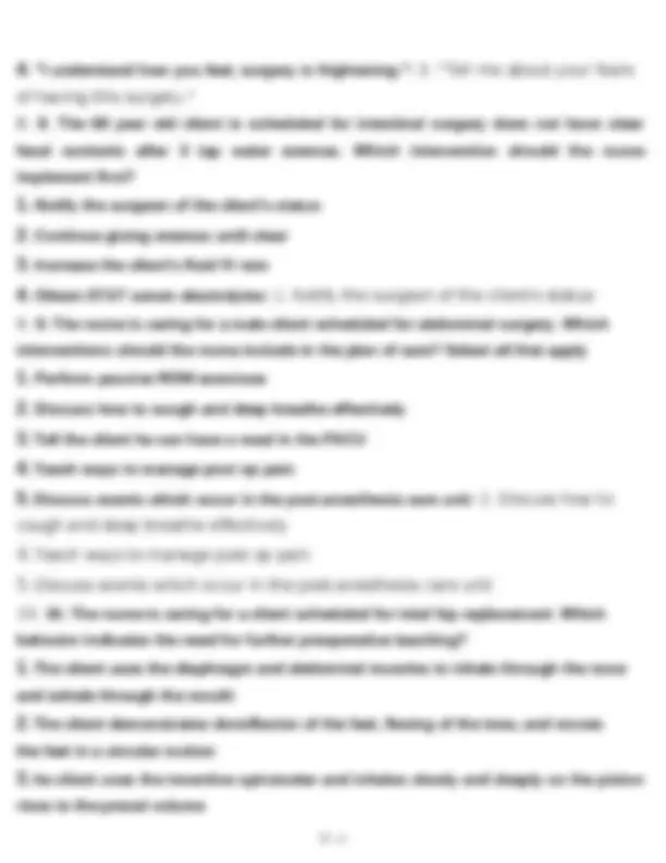 Med surg quiz 1 practice questions with answers | Exams Nursing | Docsity