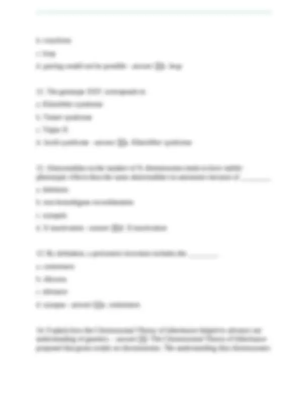 Genetics and Chromosome Inheritance | Exams Nursing | Docsity