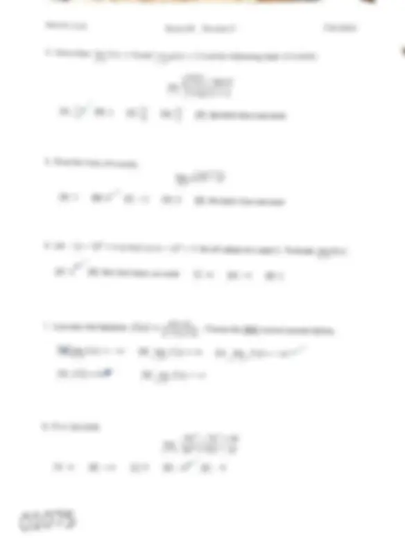MATH 1426 Exam #1 - Version C: Calculus I Practice Problems | Exams ...