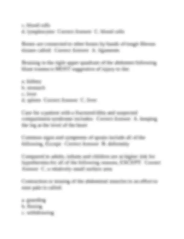 Trauma Exam: Part 2 (module 7) Questions With Complete Solutions ...