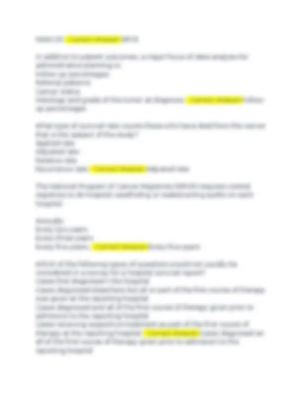 ODS 2024 PRACTICE TEST QUESTIONS CANCER REGISTRY OPERATIONS | Exams ...