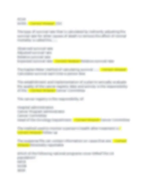 ODS 2024 PRACTICE TEST QUESTIONS CANCER REGISTRY OPERATIONS | Exams ...