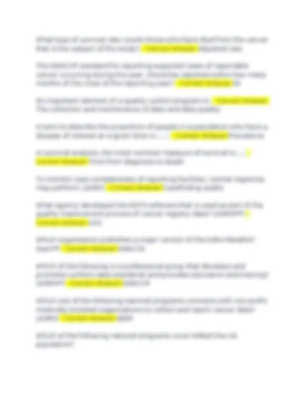 ODS 2024 PRACTICE TEST QUESTIONS CANCER REGISTRY OPERATIONS | Exams ...