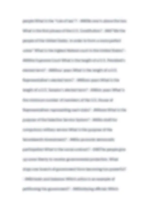 Florida Civic Literacy Exam (FCLE) Study Guide 2024-2025. Questions ...