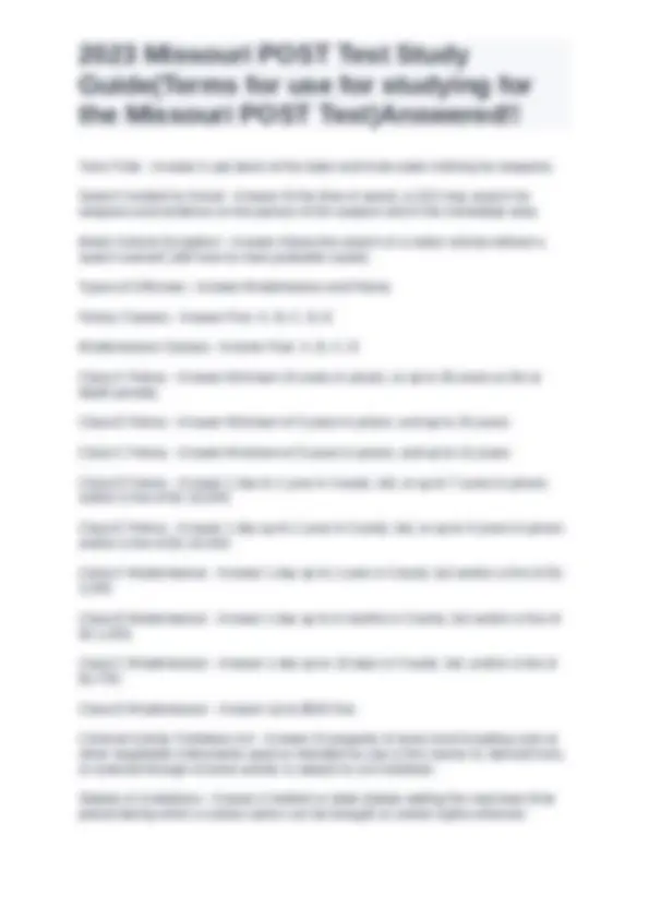 2023 Missouri POST Test Study Guide(Terms for use for studying for the ...