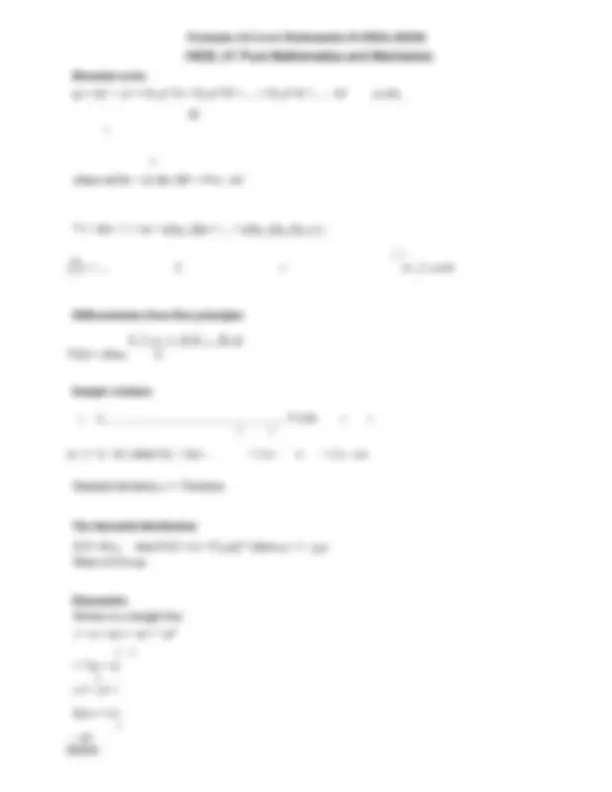 H630, 01 Pure Mathematics and Mechanics | Exams Mathematics | Docsity