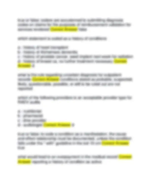 AAPC CRC Exam Review 2025 | Exams Medicine | Docsity
