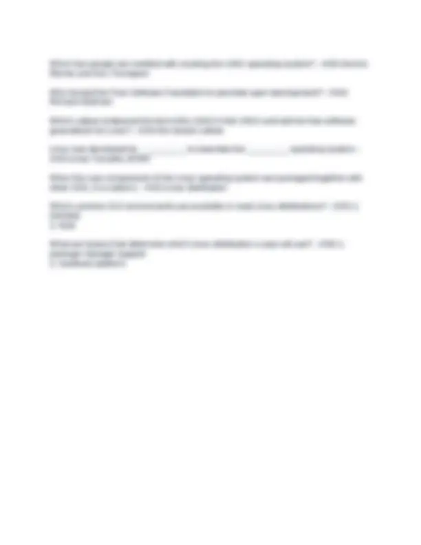 Linux Operating System Fundamentals | Exams Advanced Education | Docsity