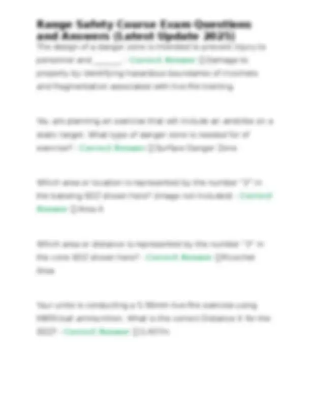 Range Safety Course Exam Questions and Answers (Latest Update 2025 ...