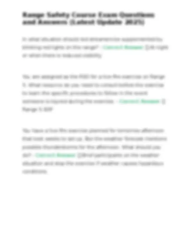 Range Safety Course Exam Questions and Answers (Latest Update 2025 ...