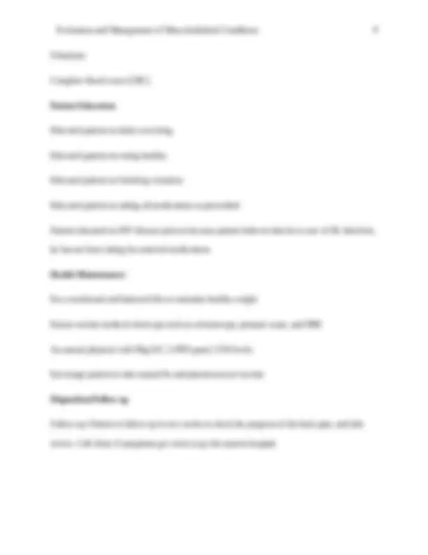 PRAC 6531 Week 9 Assignment 2; Episodic Visit; Musculoskeletal Focused ...