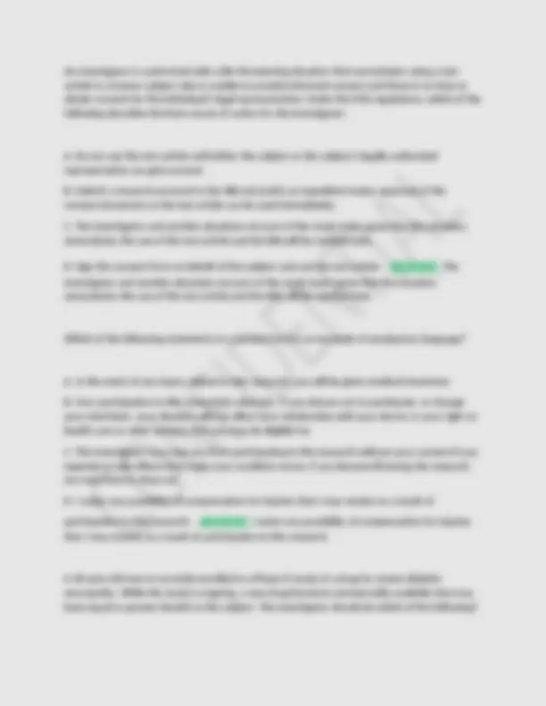 CITI Training Quiz Questions and Answers 2024/25(Verified Answers ...