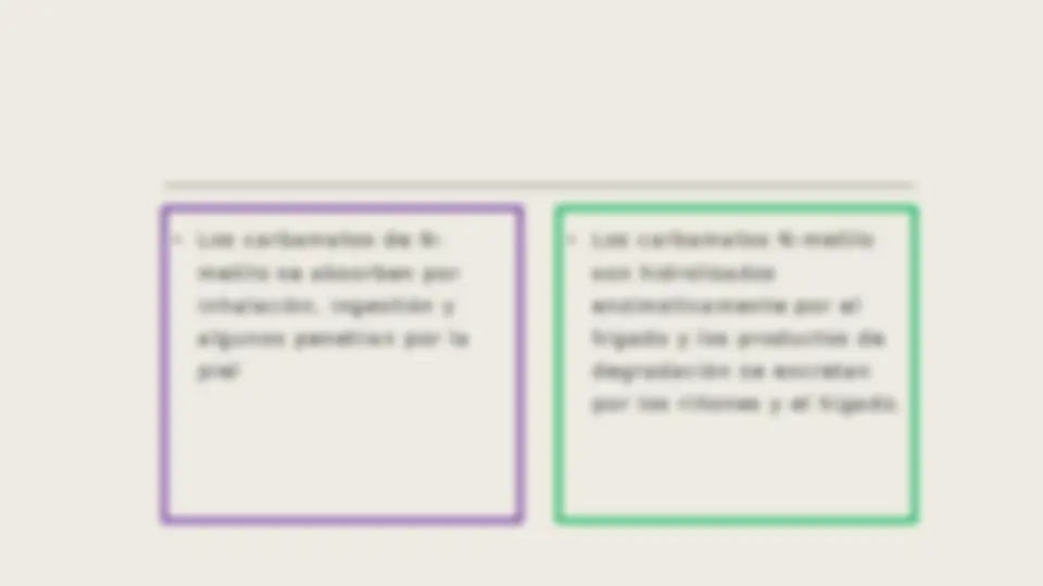 Carbamatos de N-Metilo: Efectos, Síntomas y Tratamiento | Resúmenes de ...