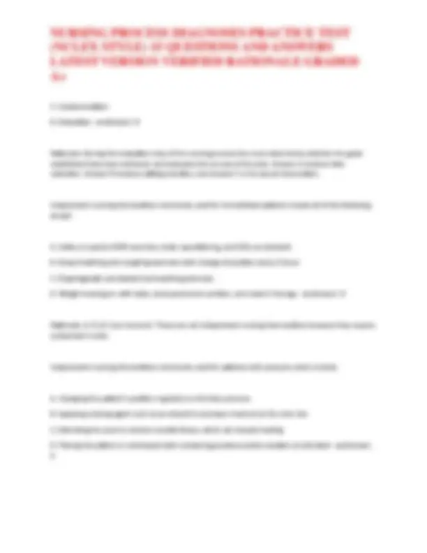 NURSING PROCESS DIAGNOSES PRACTICE TEST (NCLEX STYLE) 15 QUESTIONS AND ...
